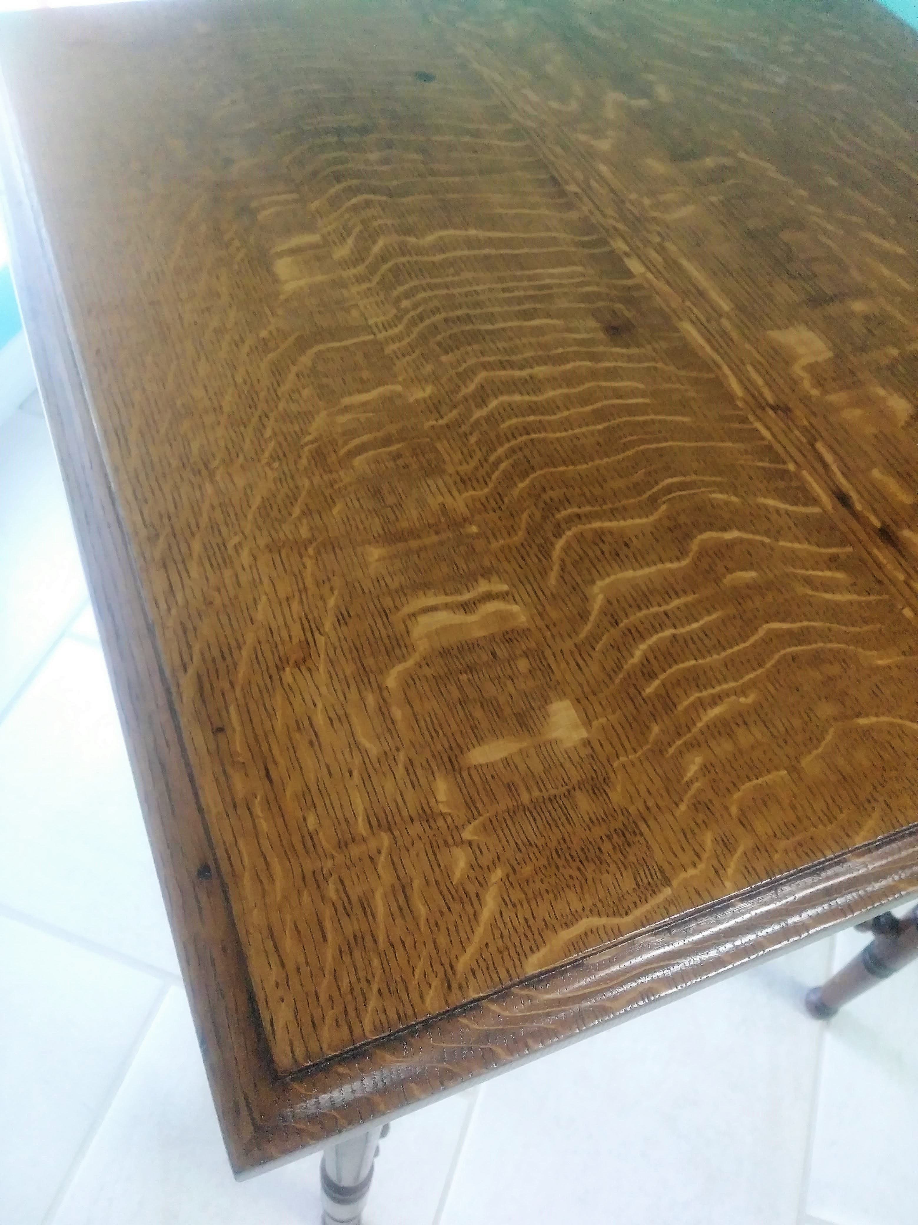 Antique Quarter Sawn Ball and Stick Table | InstAppraisal