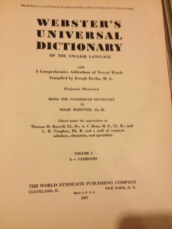 1937 Websters atlas & dictionary | InstAppraisal