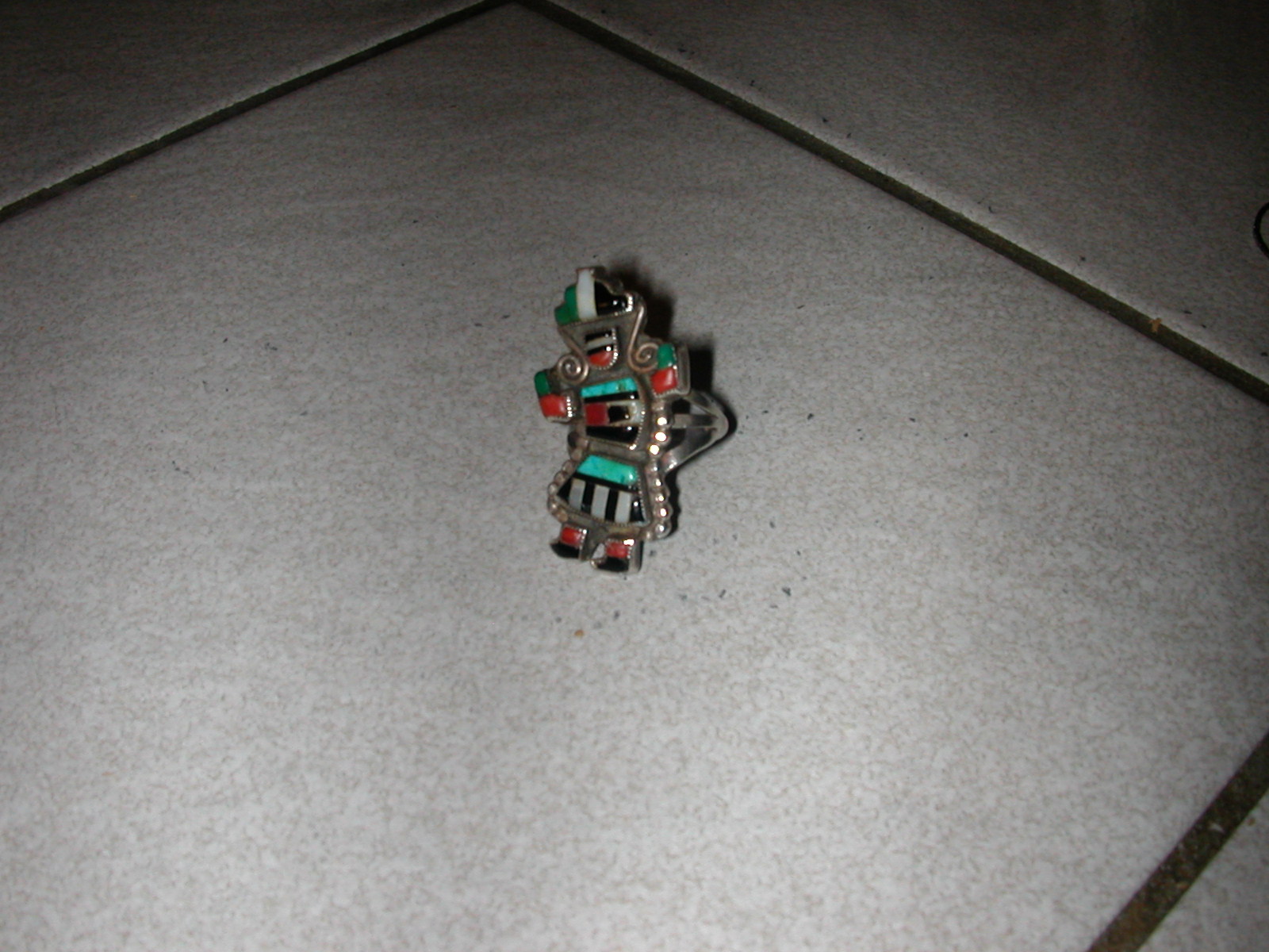 Zuni Kachina Dancer Sterling Ring Signed G B Na... Value & Appraisal ...