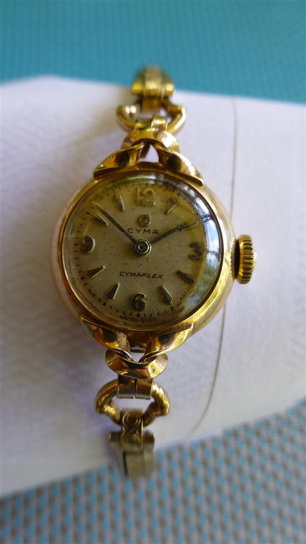 Vintage Cyma Ladies Bracelet 18CT Gold Watch Value & Appraisal ...