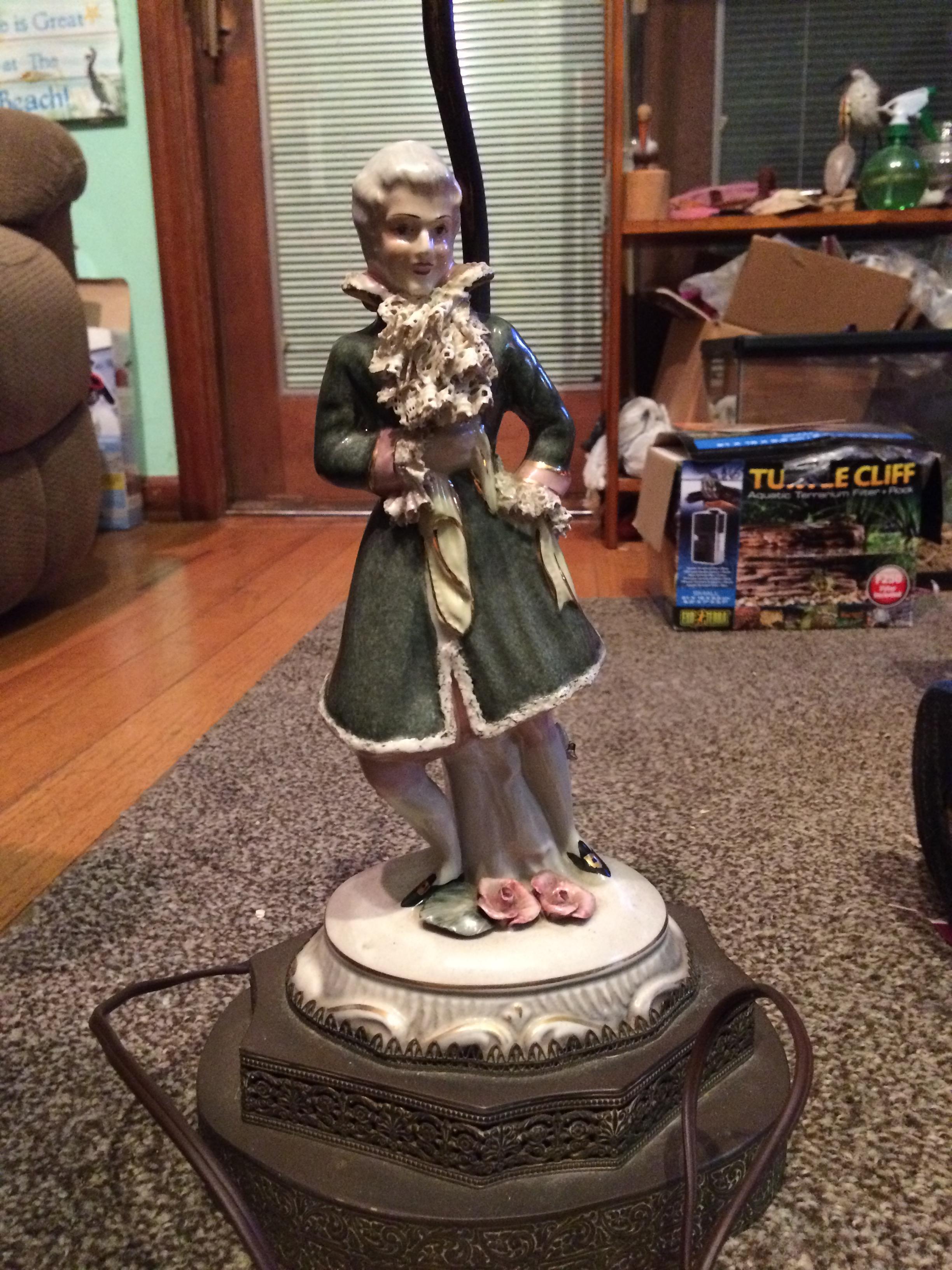 German Bisque Dresden Figurine Lamp | InstAppraisal