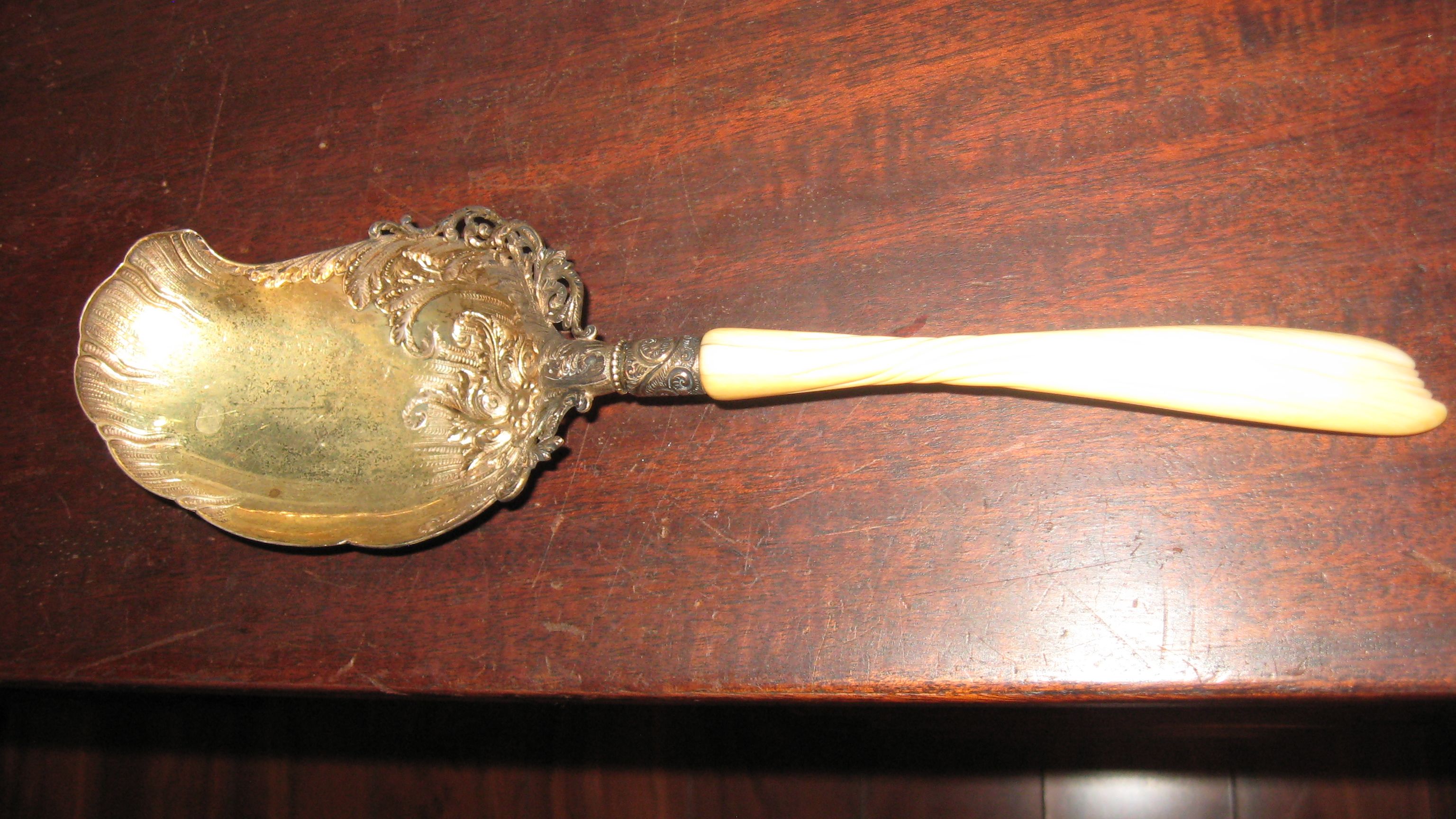 Silver spoon w ivory handle | InstAppraisal