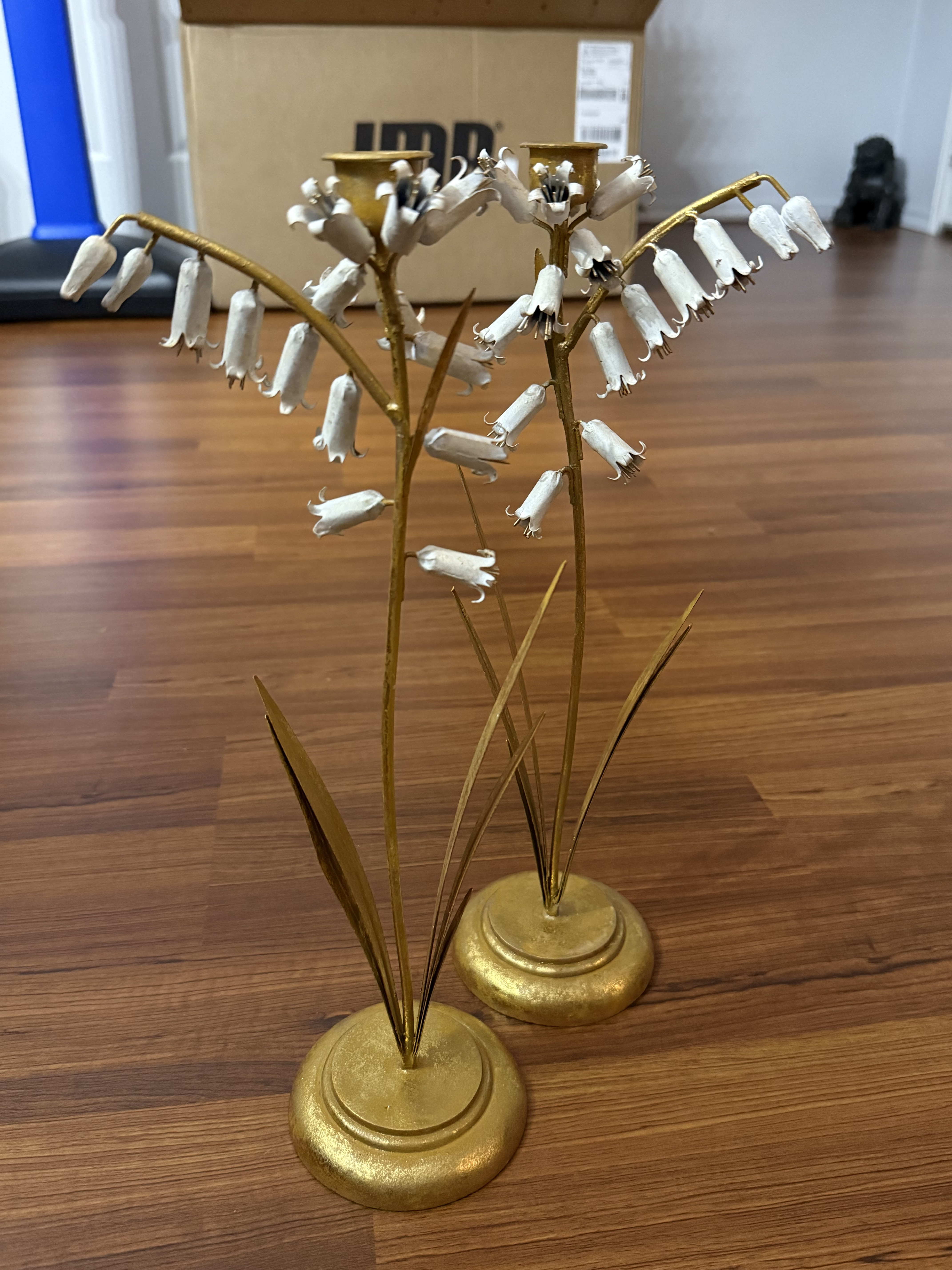 Metal candle holders with metal flowers $20 - $40 (Mid-20th Century ...