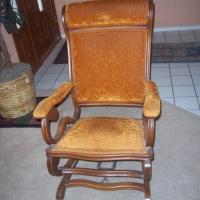 victorian era upholstered platform rocking chair antique appraisal ...