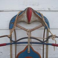 COMET SNOW SLED VINTAGE METAL RAIL, BACK & WOOD RACING SLEIGH - CIRCA ...