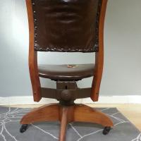 Gunlocke leather swivel office chair antique appraisal | InstAppraisal