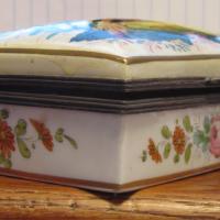 French porcelain cigarette box with lid and ashtray set antique ...