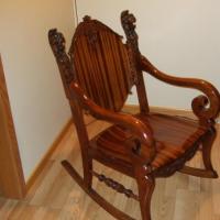 Rocking chair with carved lion heads antique appraisal | InstAppraisal