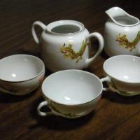 DRAGONWARE CHINA TEA SET WITH HALLMARK, SIGNATURES AND A GEISHA GIRL ...