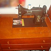 Domestic Rotary model 151 sewing machine in wood cabinet antique ...
