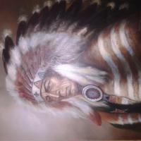 American indian chief portrait, signed by Z. Garcia. antique appraisal ...